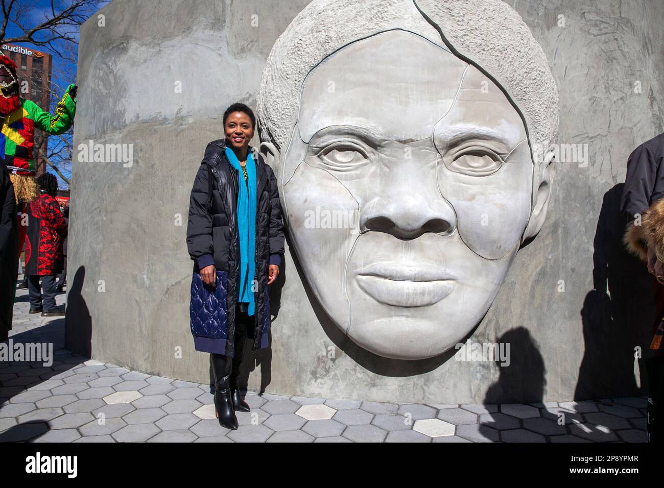Architect Nina Cooke John stands with the Harriet Tubman monument she ...