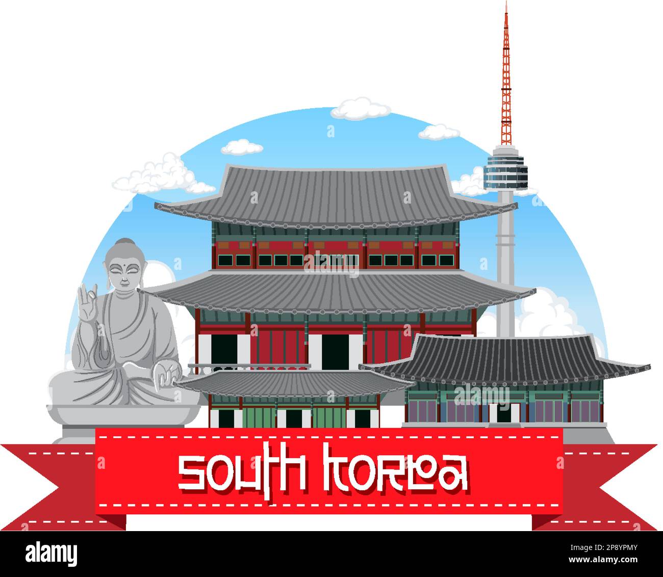 Korean element nation tradition symbol illustration Stock Vector Image ...