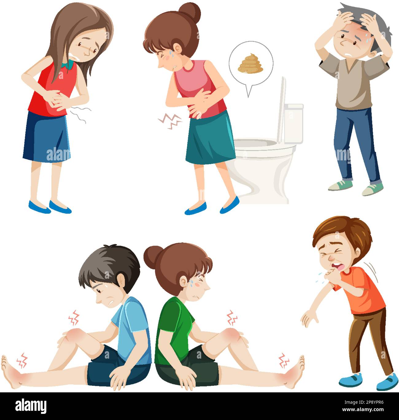 Set of people sick illustration Stock Vector Image & Art - Alamy