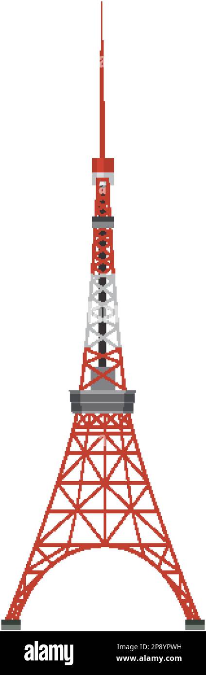 Tokyo Tower Flat Design Vector illustration Stock Vector Image & Art ...