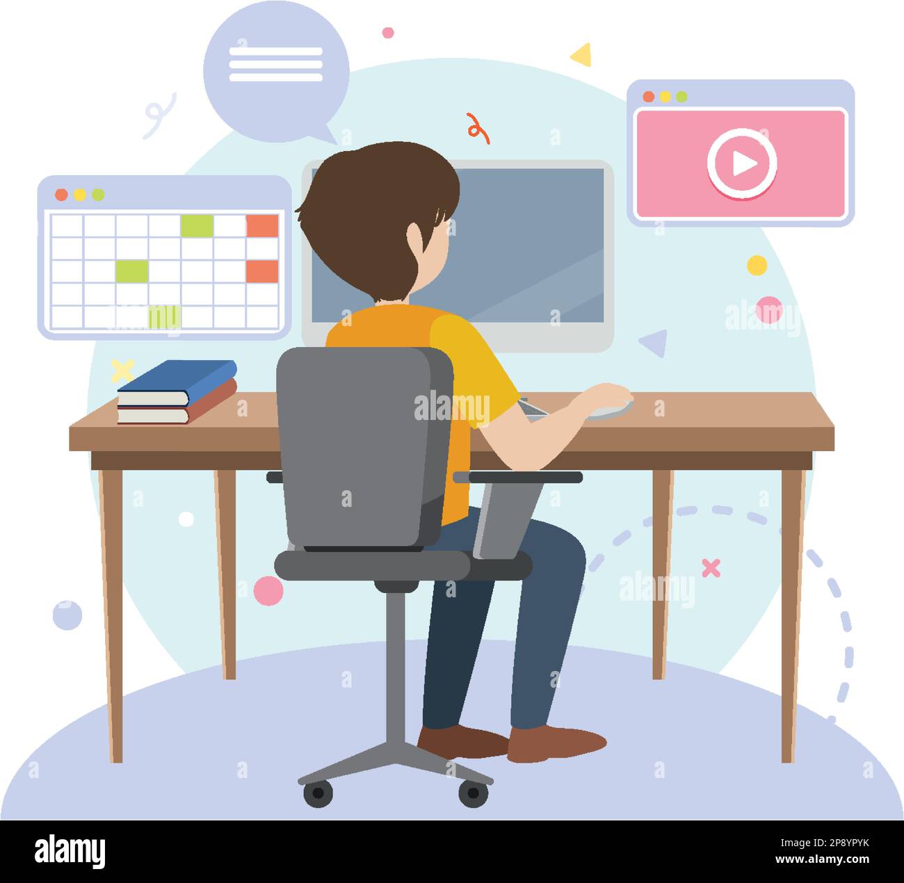 Working characters flat design for web banner illustration Stock Vector ...