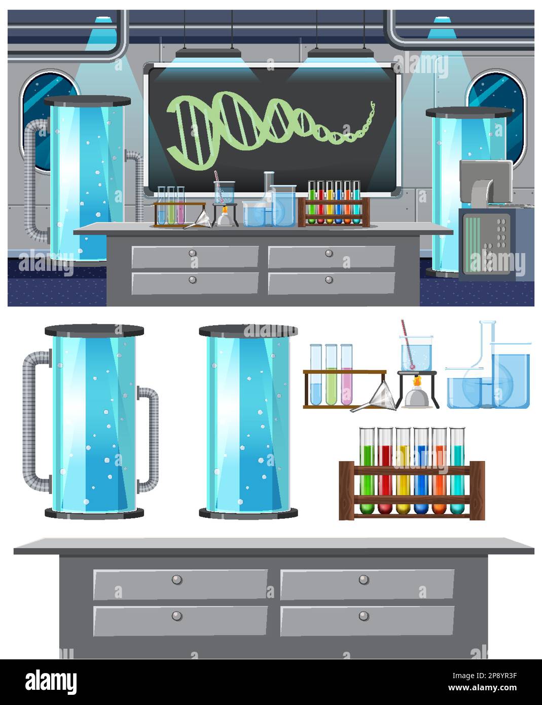 Set of space element and background illustration Stock Vector Image ...