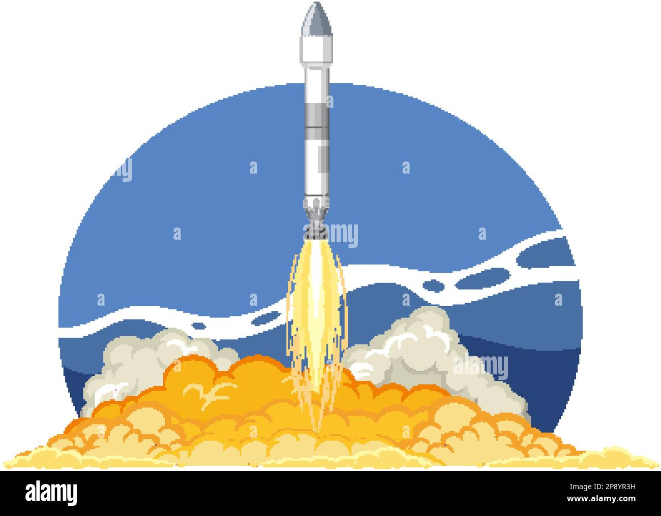 Rocket Launching into Space Concept illustration Stock Vector Image & Art - Alamy