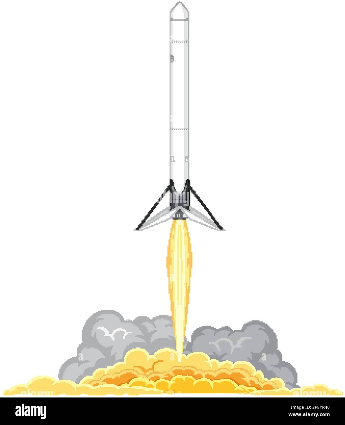 Rocket Launching into Space Concept illustration Stock Vector Image ...