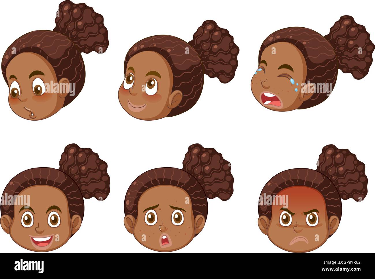 Puberty Girl Cartoon Characters Set illustration Stock Vector Image ...