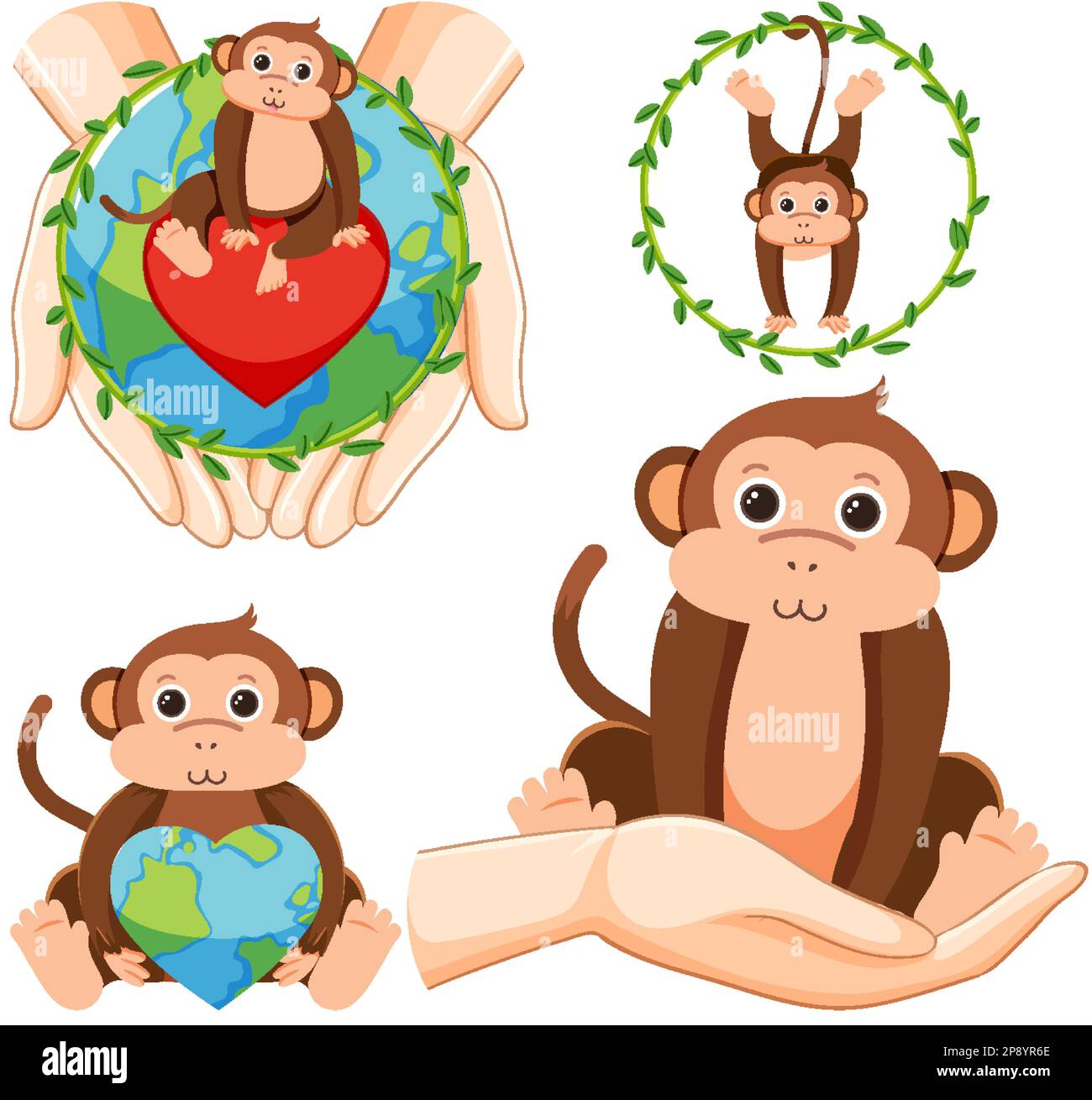 Protect the monkey icon illustration Stock Vector Image & Art - Alamy