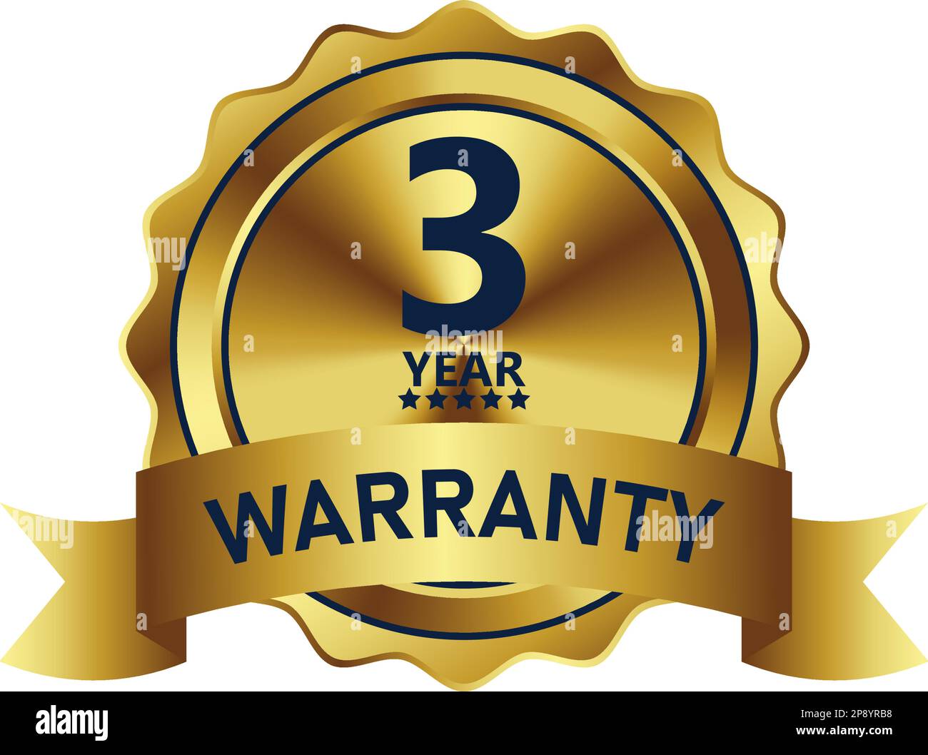 warranty badge element illustration gold color, with premium colors ...