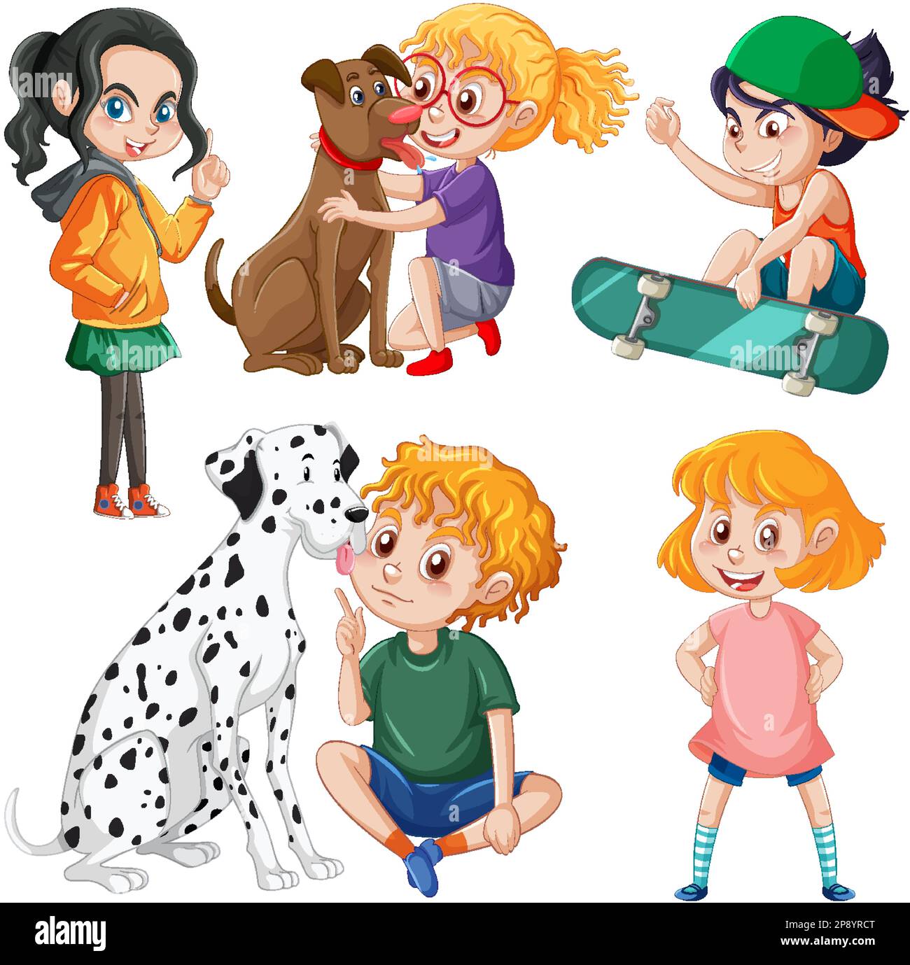 Set of cute cartoon character illustration Stock Vector Image & Art - Alamy