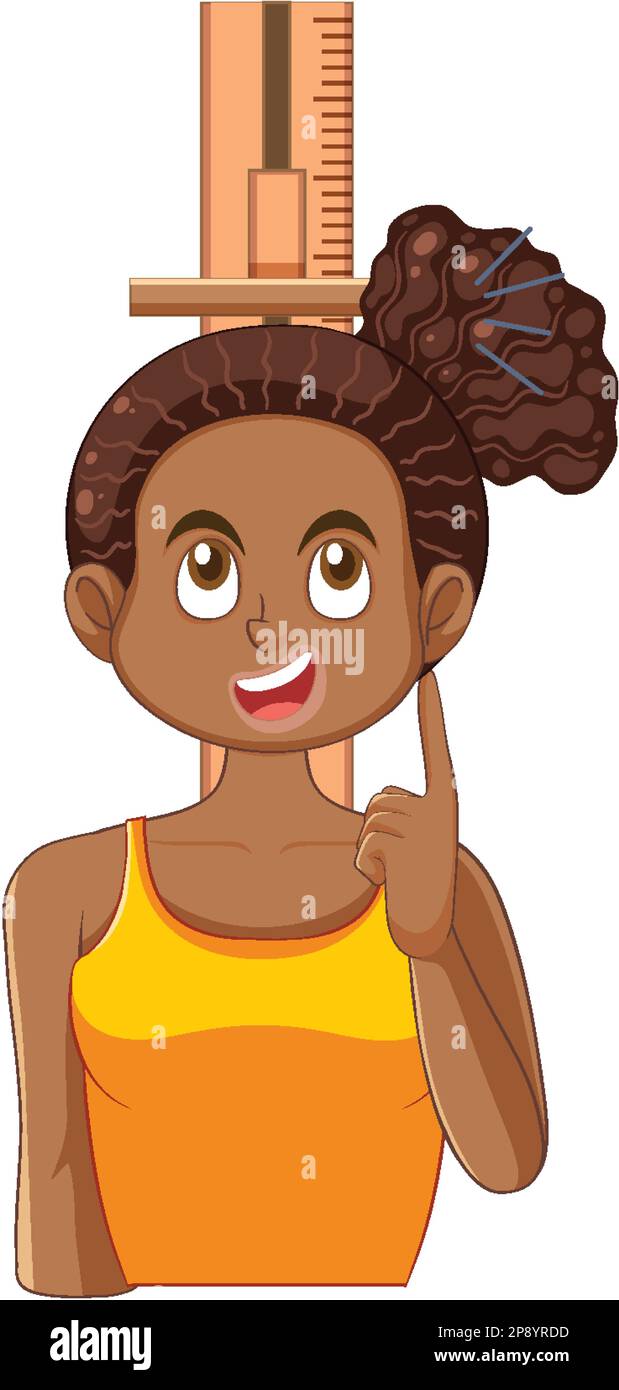 Teen Girl with Measuring Height illustration Stock Vector Image & Art ...