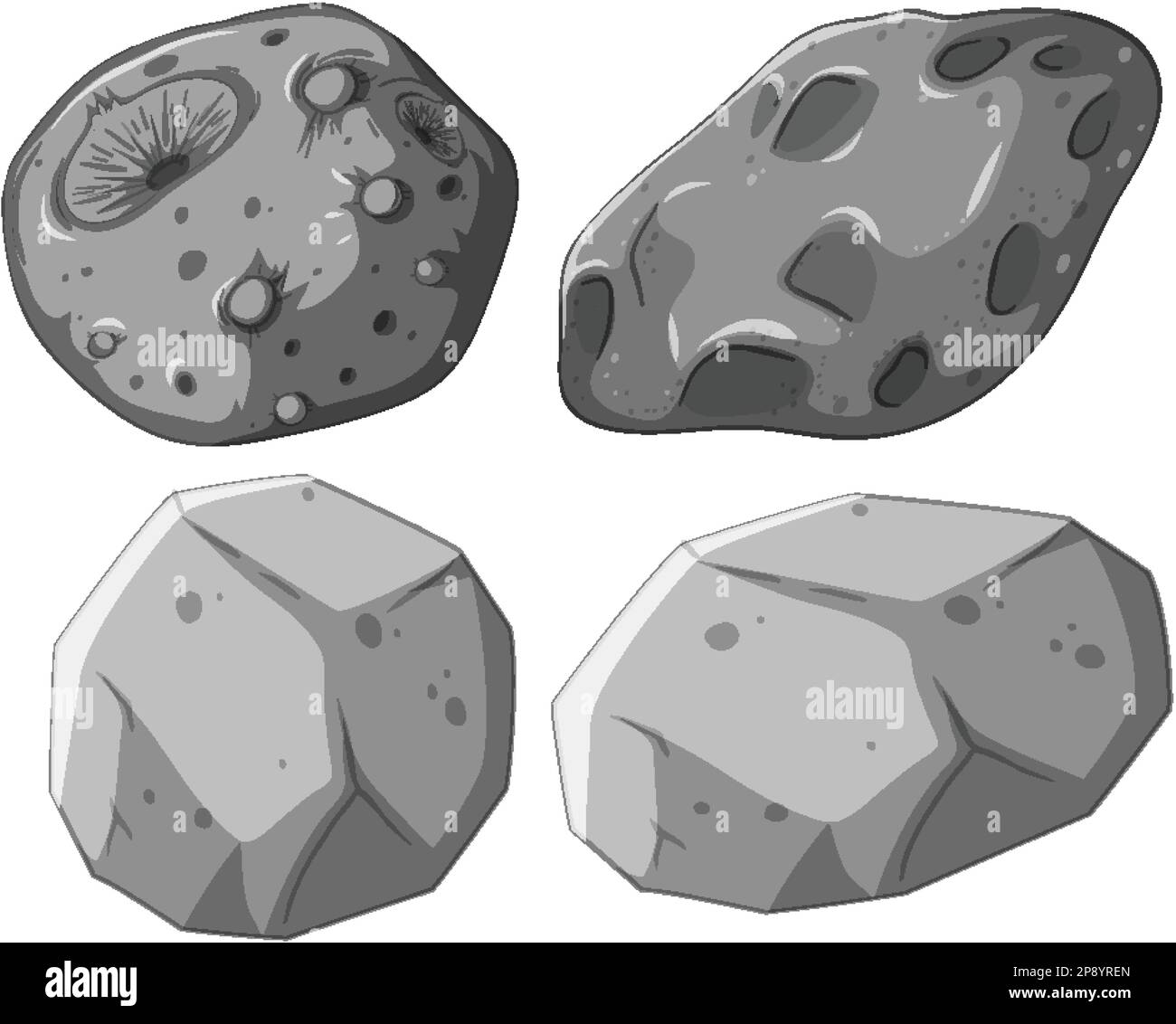 Set of Asteroids stone rock illustration Stock Vector Image & Art - Alamy