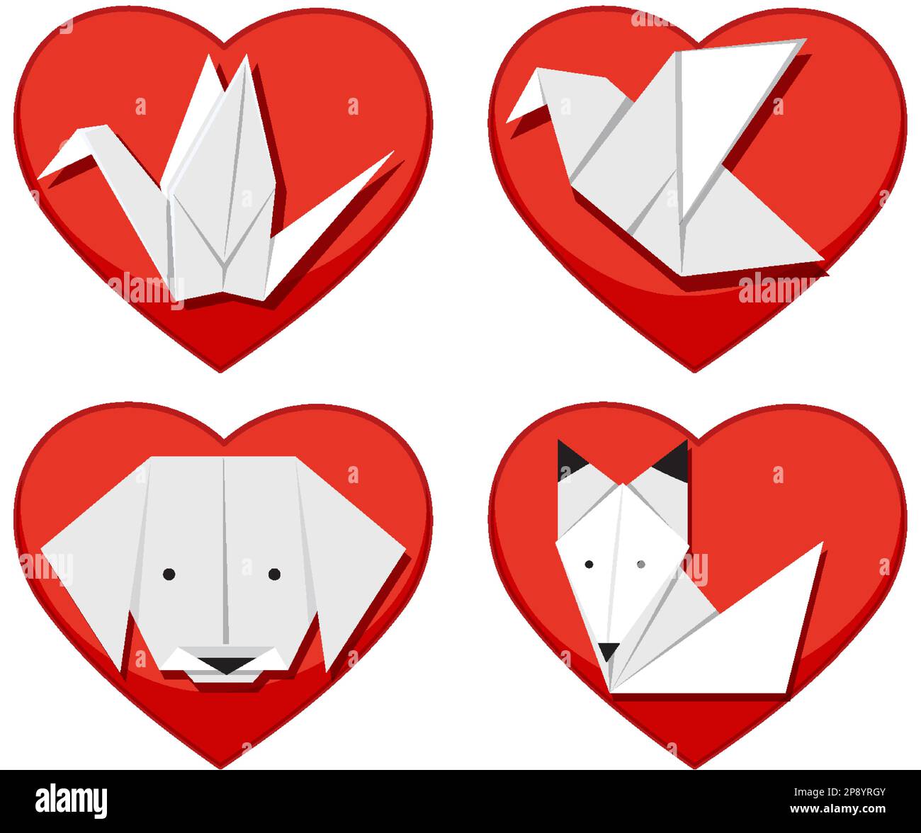 Set of mix origami paper illustration Stock Vector Image & Art - Alamy