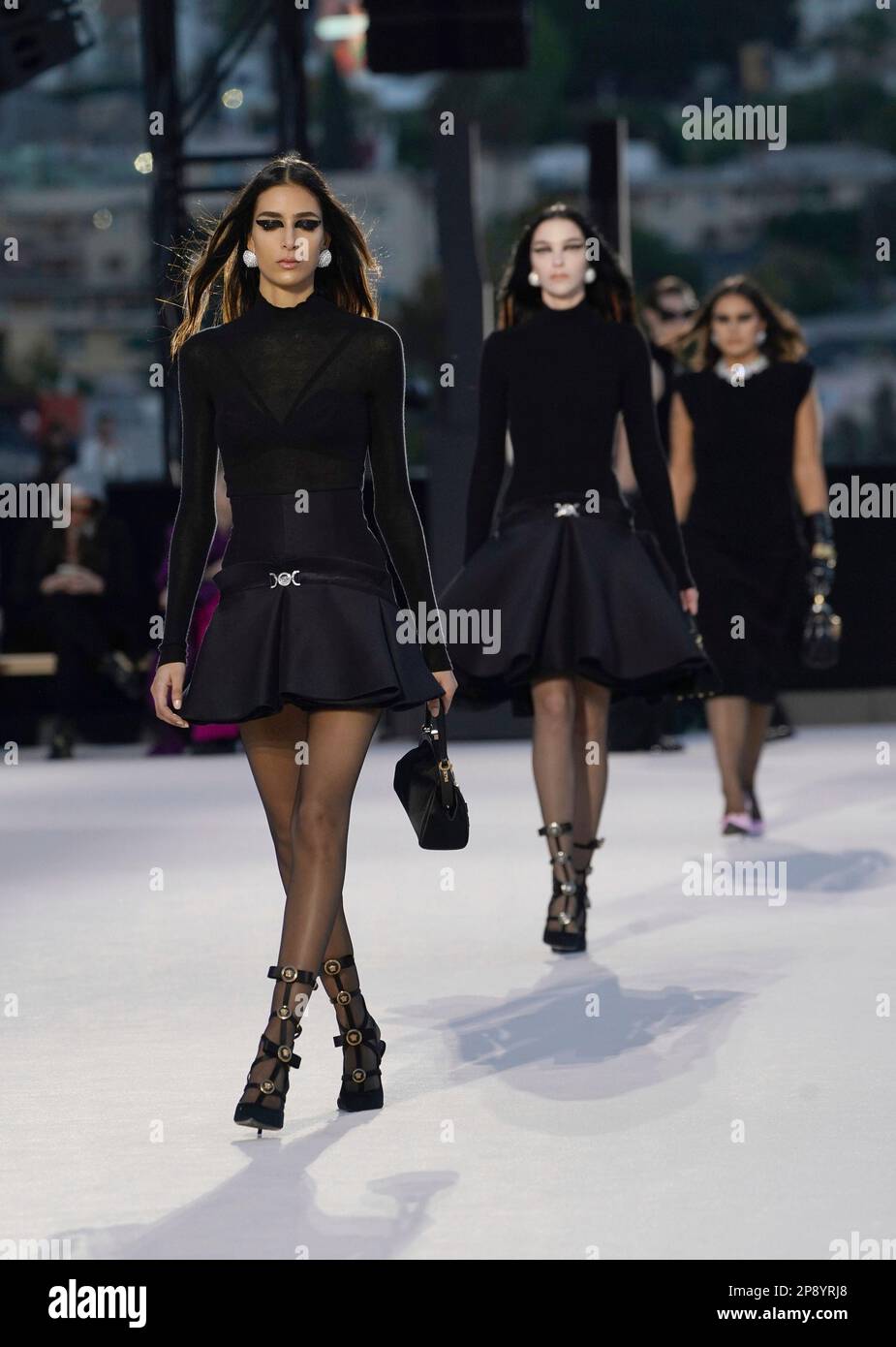 The Versace Fall/Winter 2023 collection is modeled on Thursday, March 9 ...