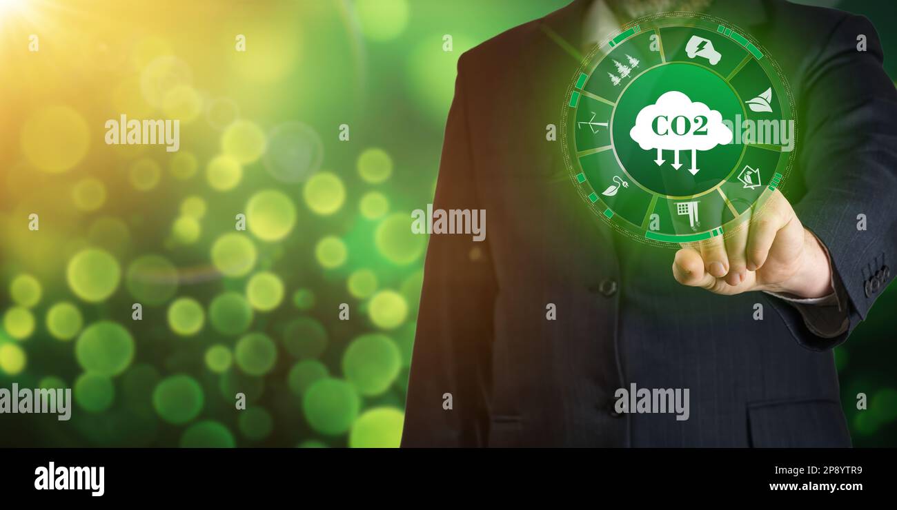 Lower CO2 emissions concept. Global warming and climate change limit ...