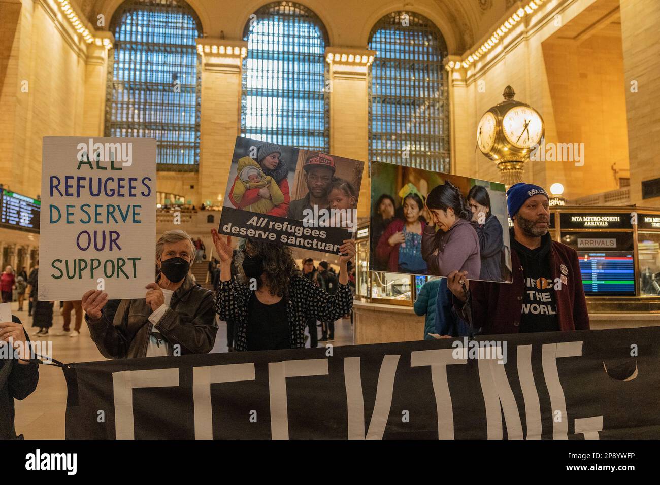 New York, USA. 09th Mar, 2023. Members of Rise and Resist movement ...