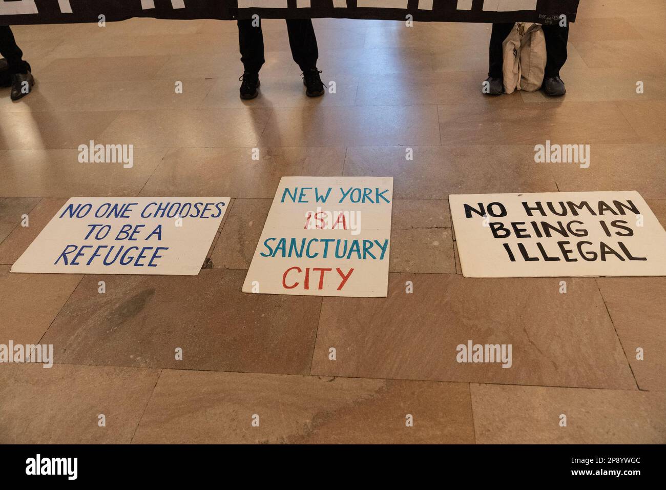 New York, USA. 09th Mar, 2023. Members of Rise and Resist movement ...