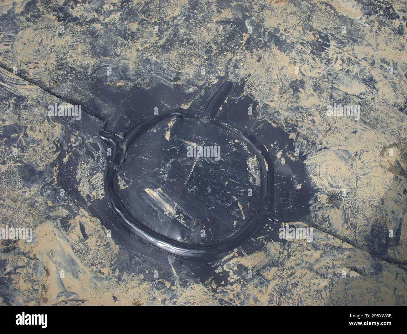 HDPE landfill liner patch installed on a bad weld seam Stock Photo - Alamy