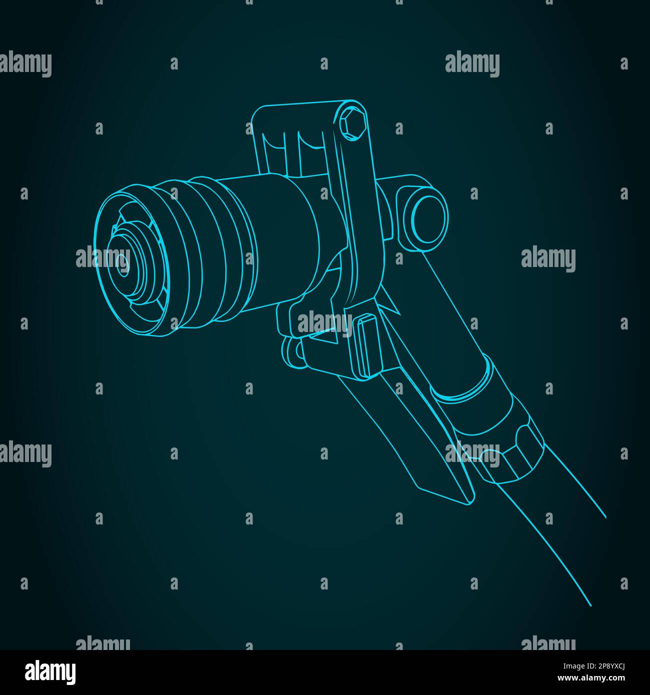 Stylized vector illustration of blueprint of LPG nozzle Stock Vector ...