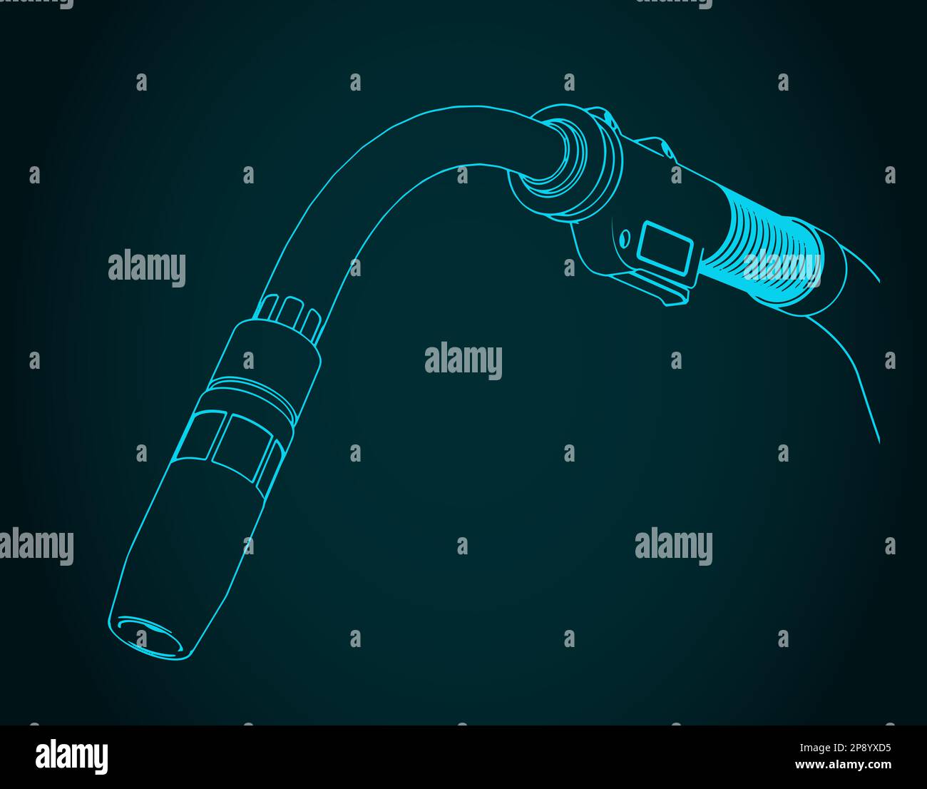 Stylized vector illustration of welding torch close-up Stock Vector ...