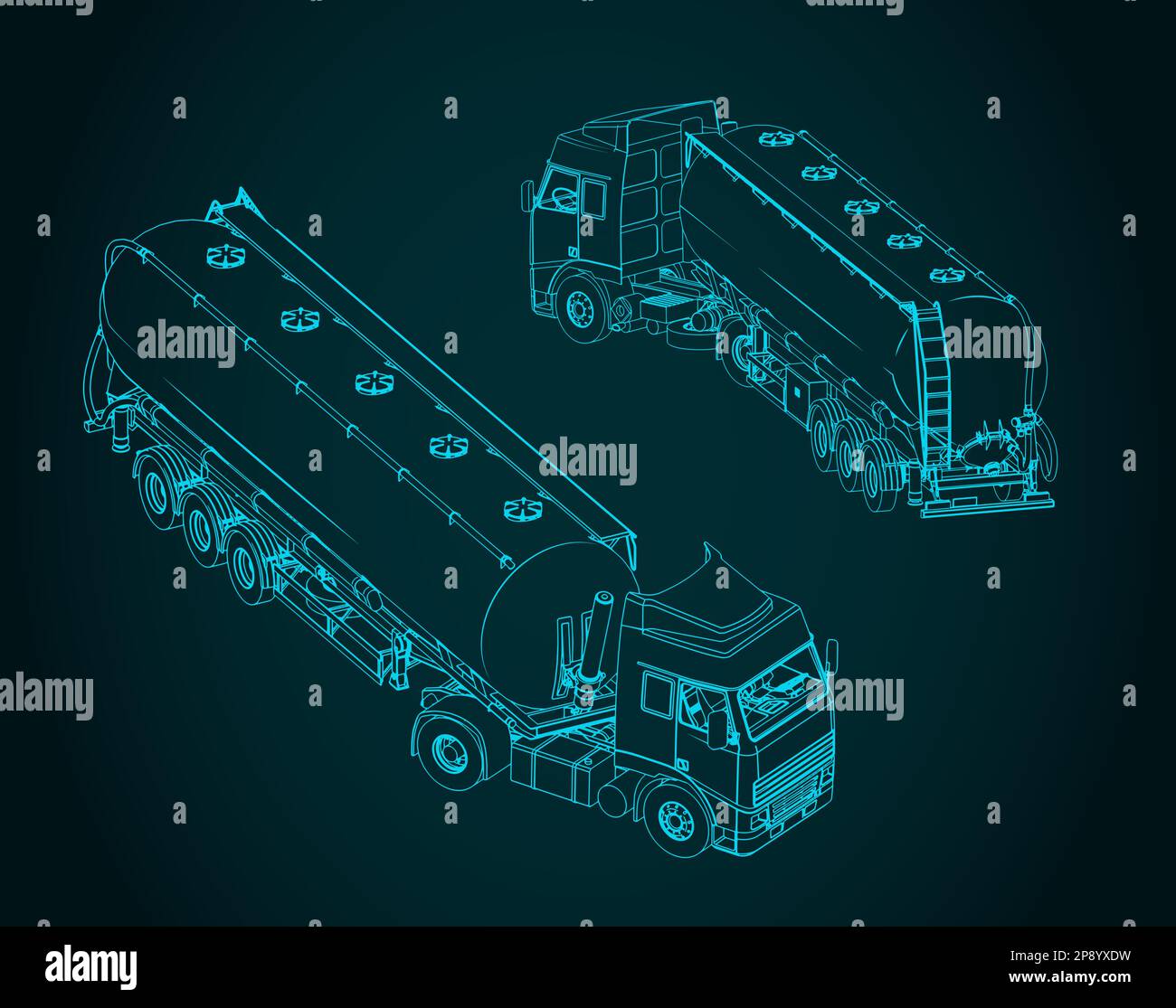 Stylized vector illustration of sketches of silo truck Stock Vector ...