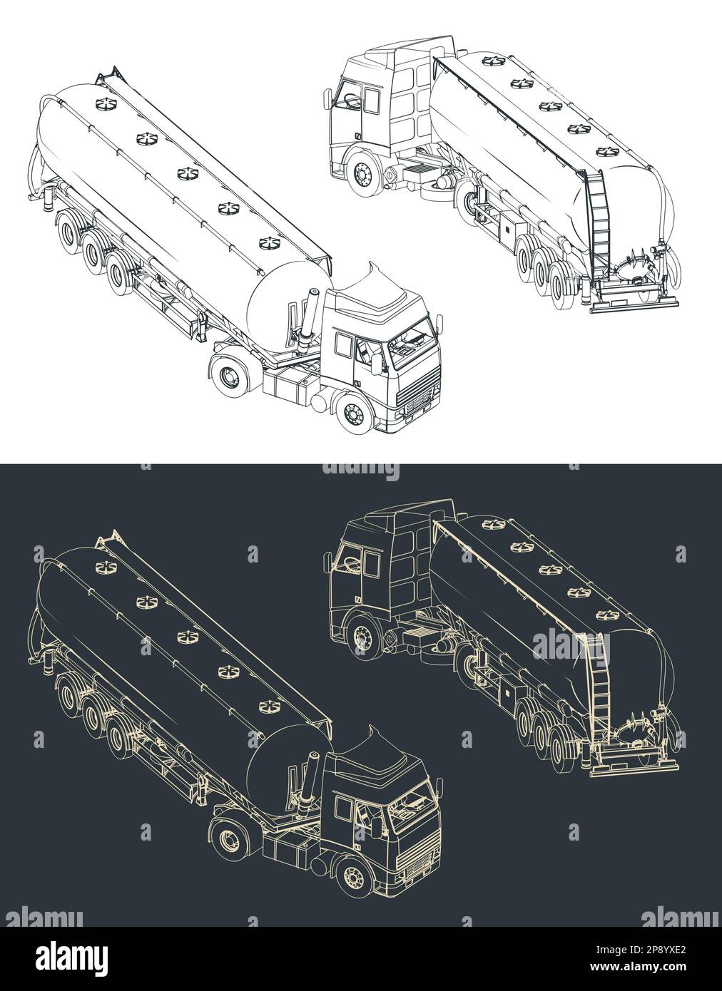 Stylized vector illustration of sketches of silo truck Stock Vector ...