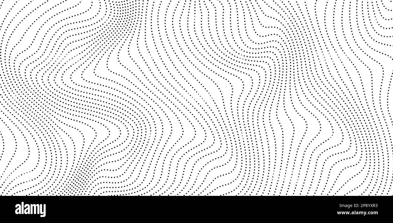 Dotted wave lines background. Abstract stripes texture. Warped and ...