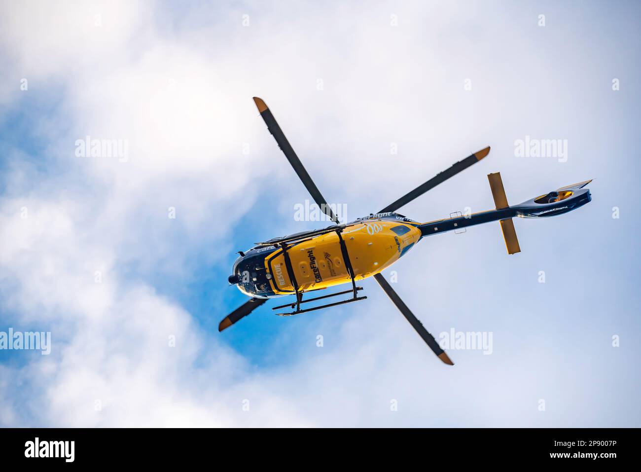 The Australian CareFlight Airbus H145 helicopter sponsored by Mounties ...