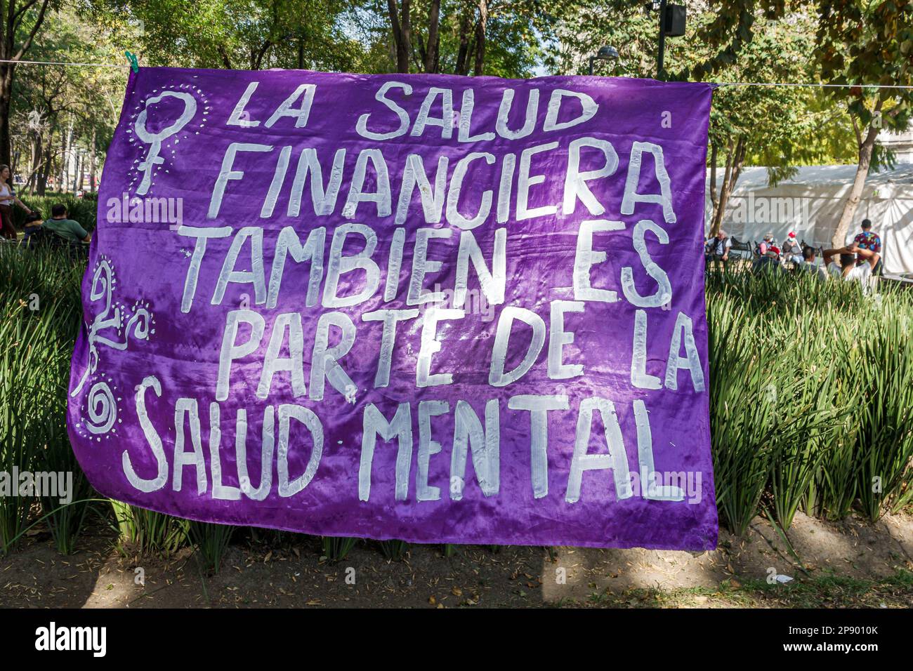 Mexico City,feminist protest banner financial equality mental health ...