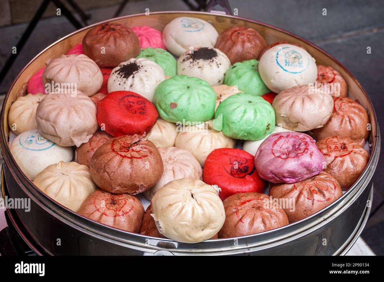 Colorful sweet bao steamed buns hi-res stock photography and images - Alamy