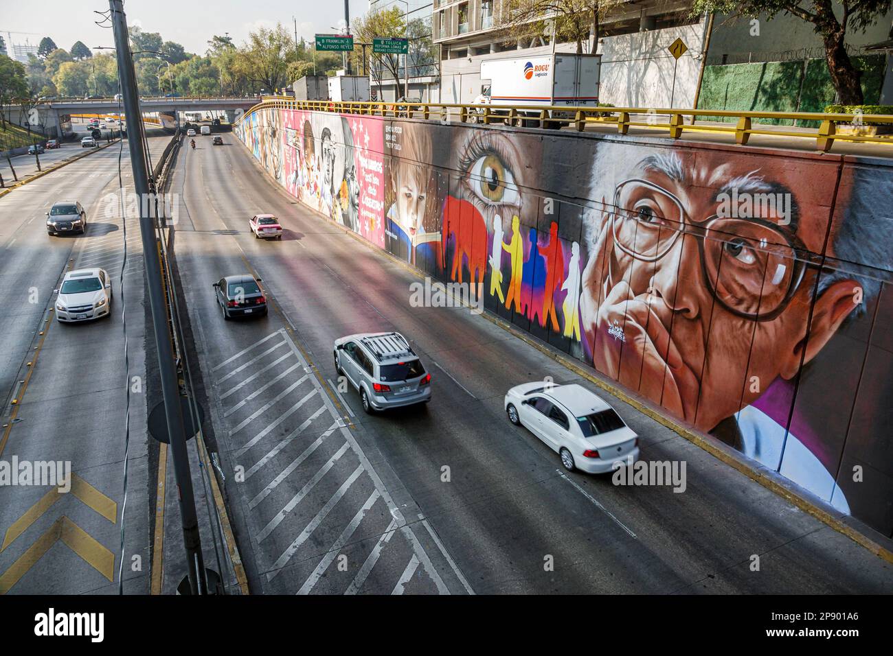 Mexico City,Circuito Interior Melchor Ocampo highway vehicles traffic ...