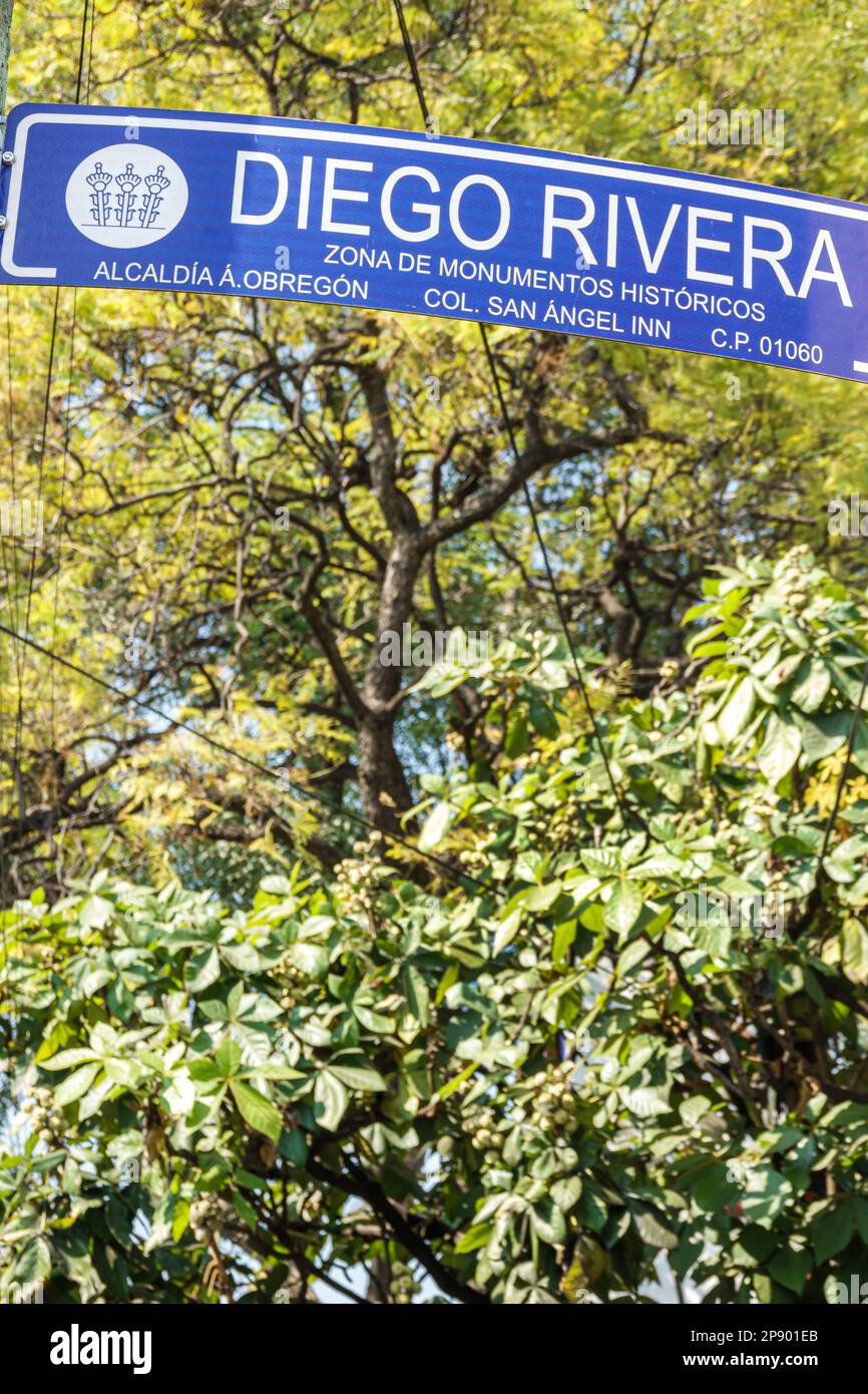 Mexico City,San Angel street sign Calle Diego Rivera,sign signs ...