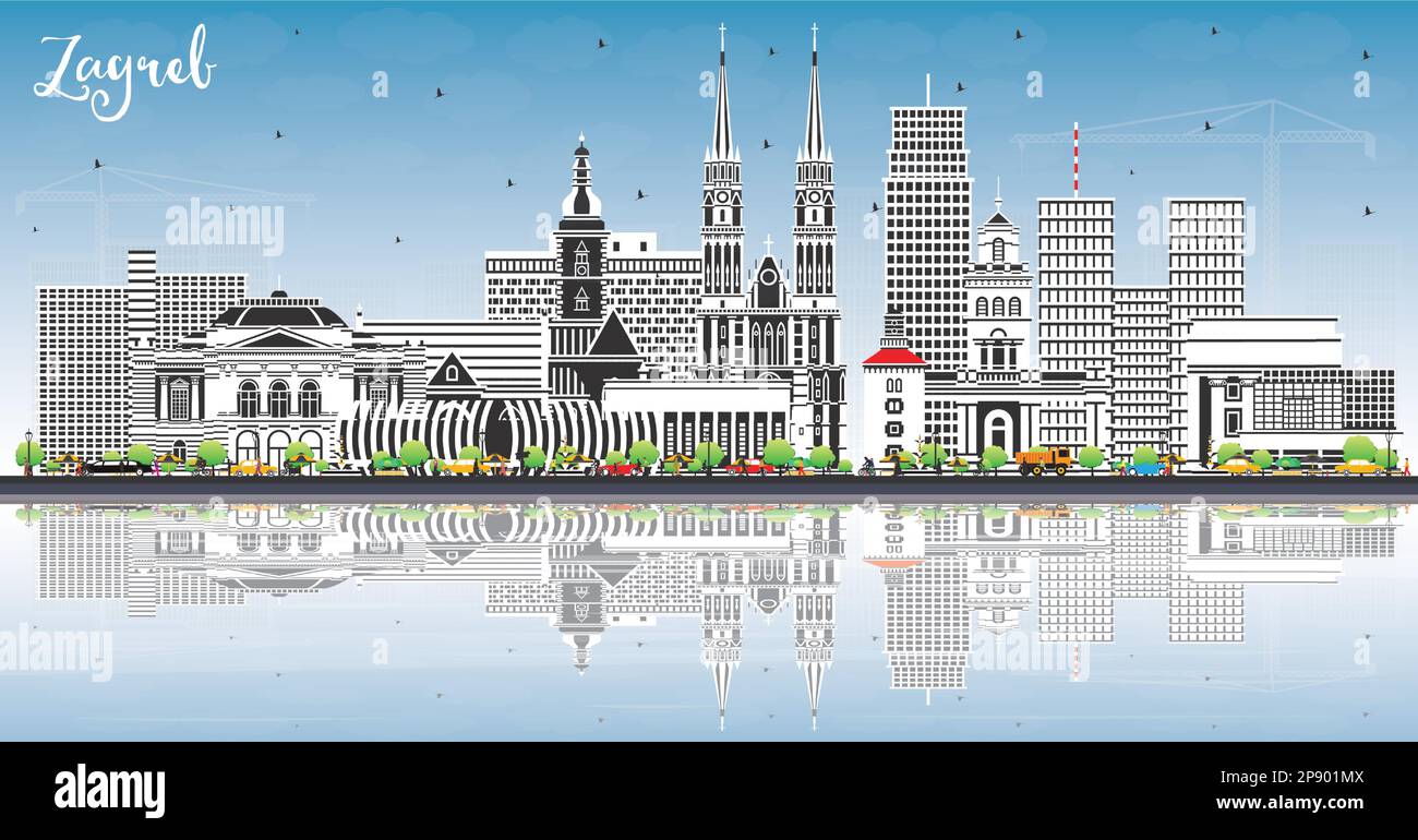 Zagreb cathedral view Stock Vector Images - Alamy