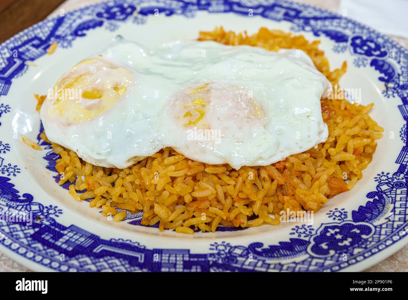 Mexico City,Sanborns Coyoacan,blue plate lunch,yellow rice fried eggs ...