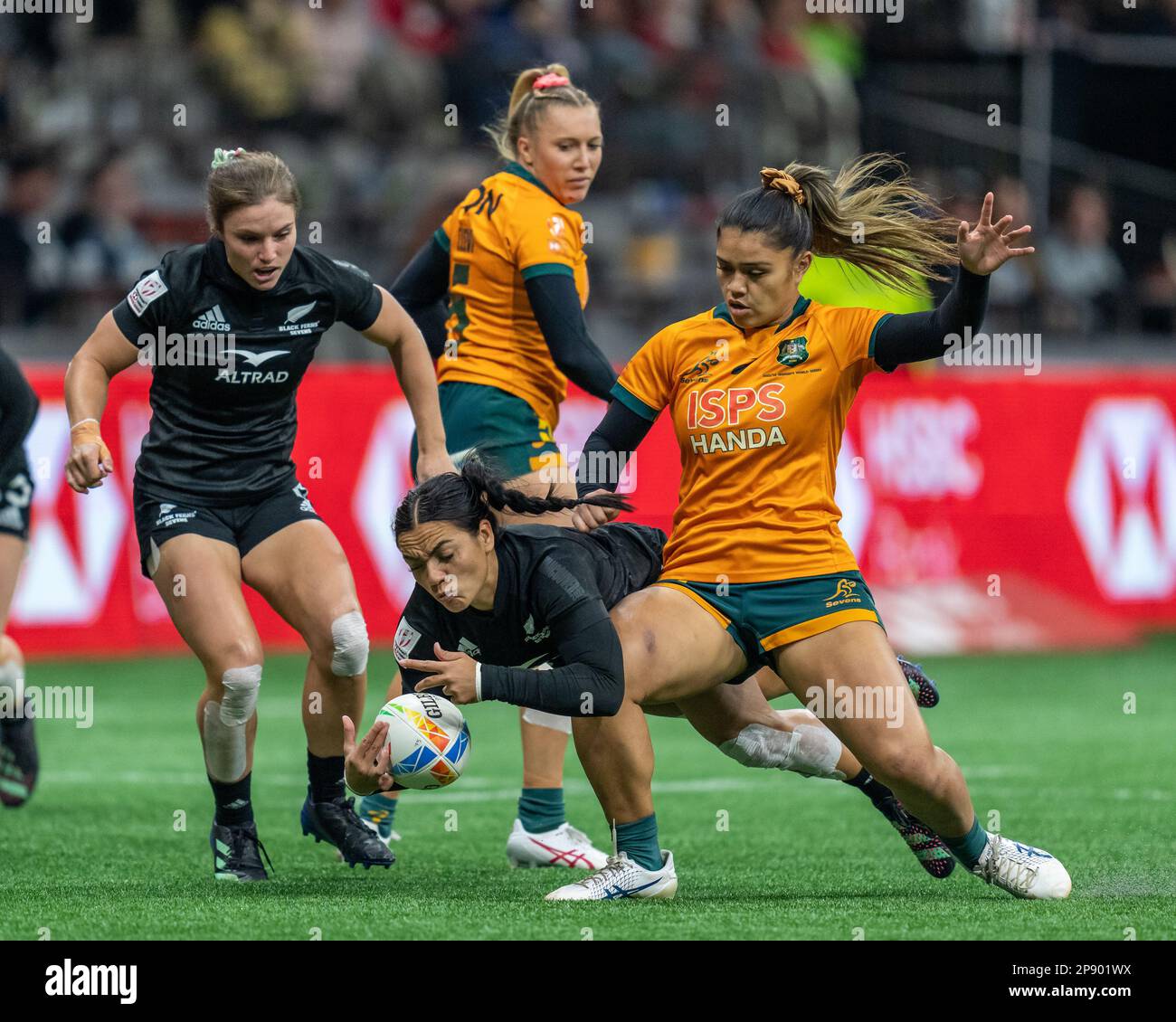 Vancouver, Canada. 5th March, 2023. Stacey Waaka (C) of New Zealand ...