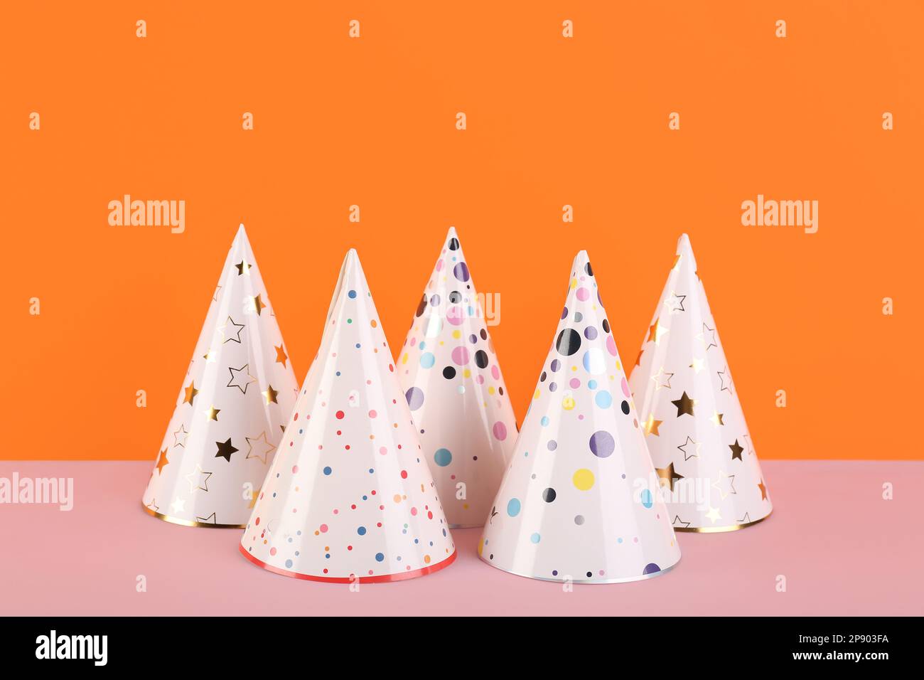 Different bright party hats hi-res stock photography and images - Alamy