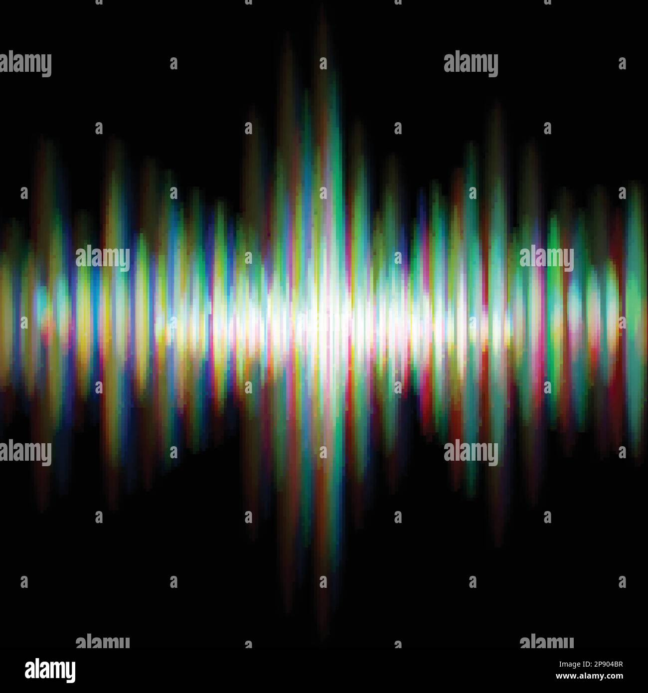 Shiny sound waveform with vibrating light aberrations Stock Vector ...