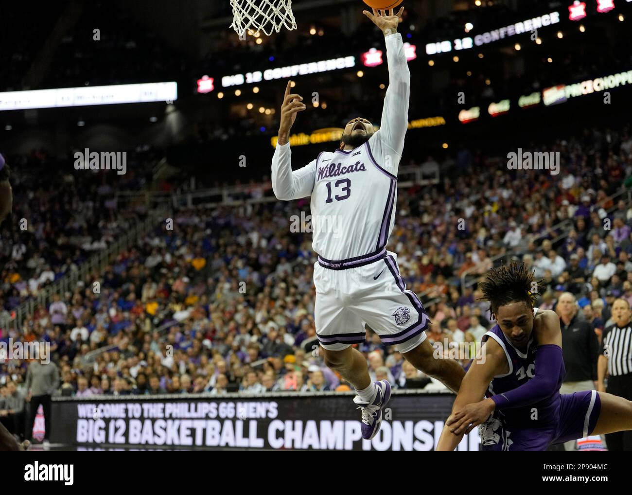MAR 09 2023: Kansas State guard Desi Sills (13) drives past TCU guard ...