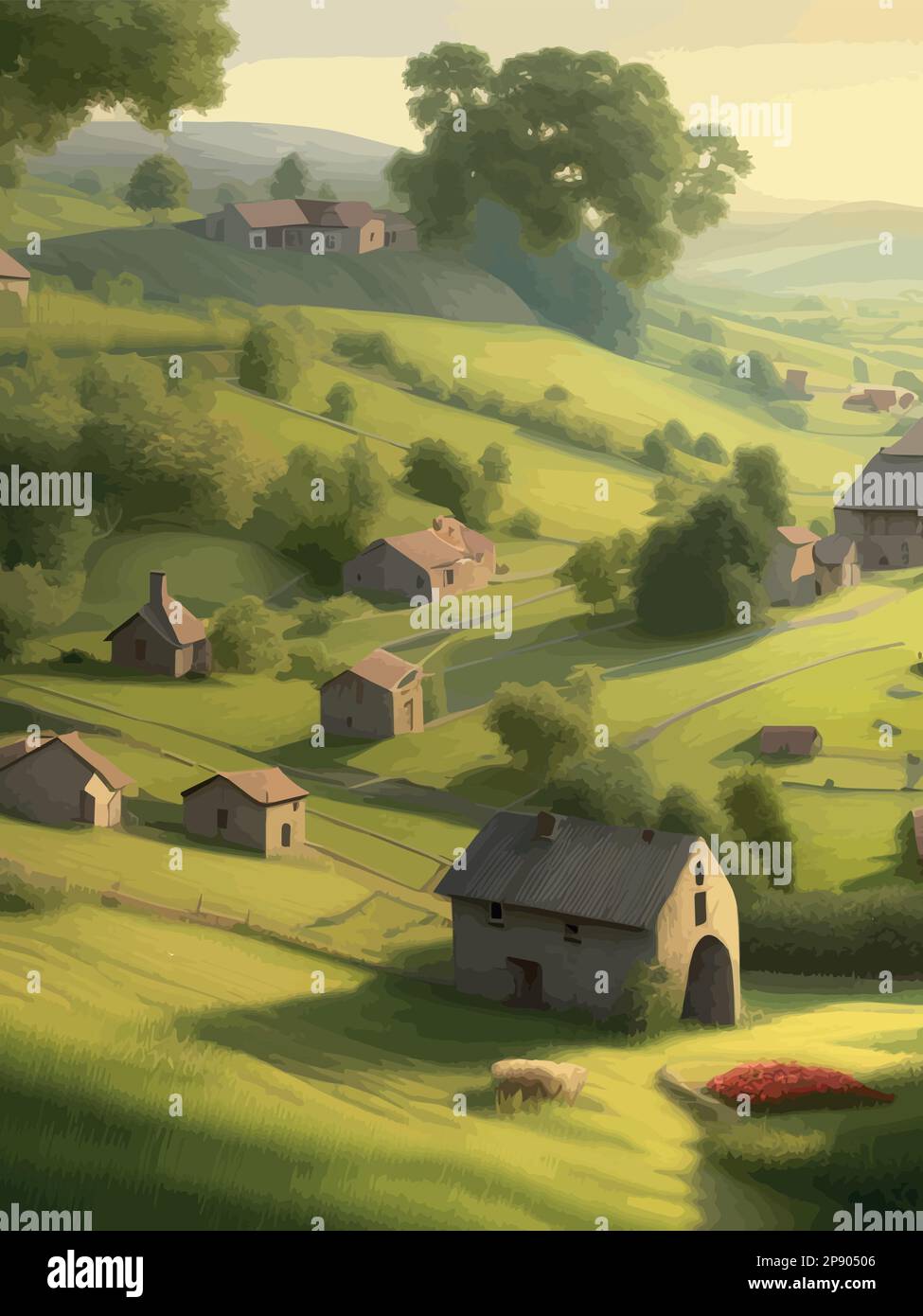 Rural village attraction Stock Vector Images - Alamy