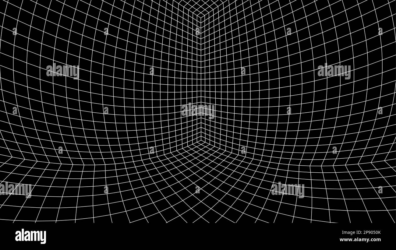 Abstract 80s styled computer background. Sci-fi architecture interior ...