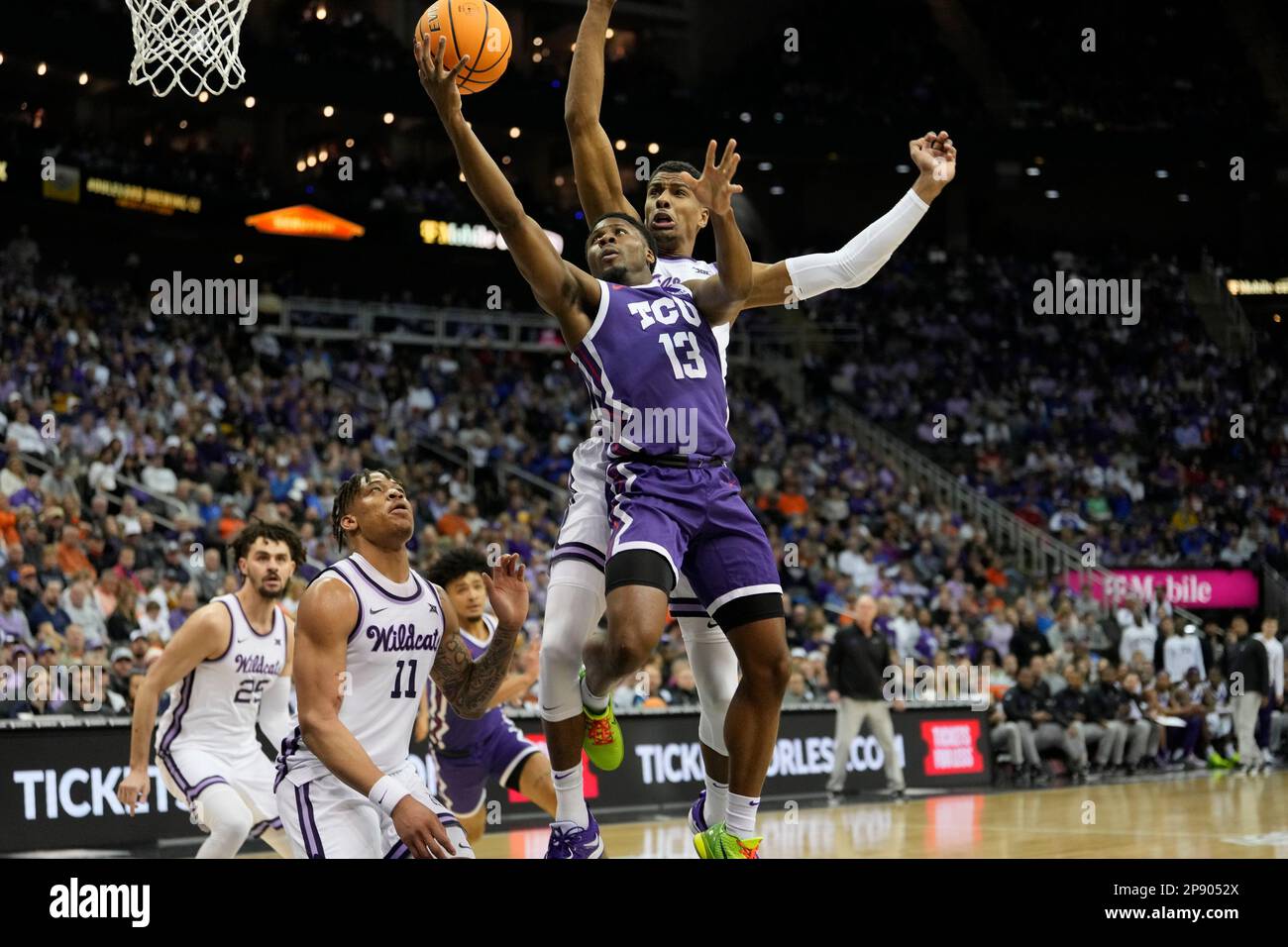 MAR 09 2023: TCU guard Shahada Wells (13) looks to score against Kansas ...