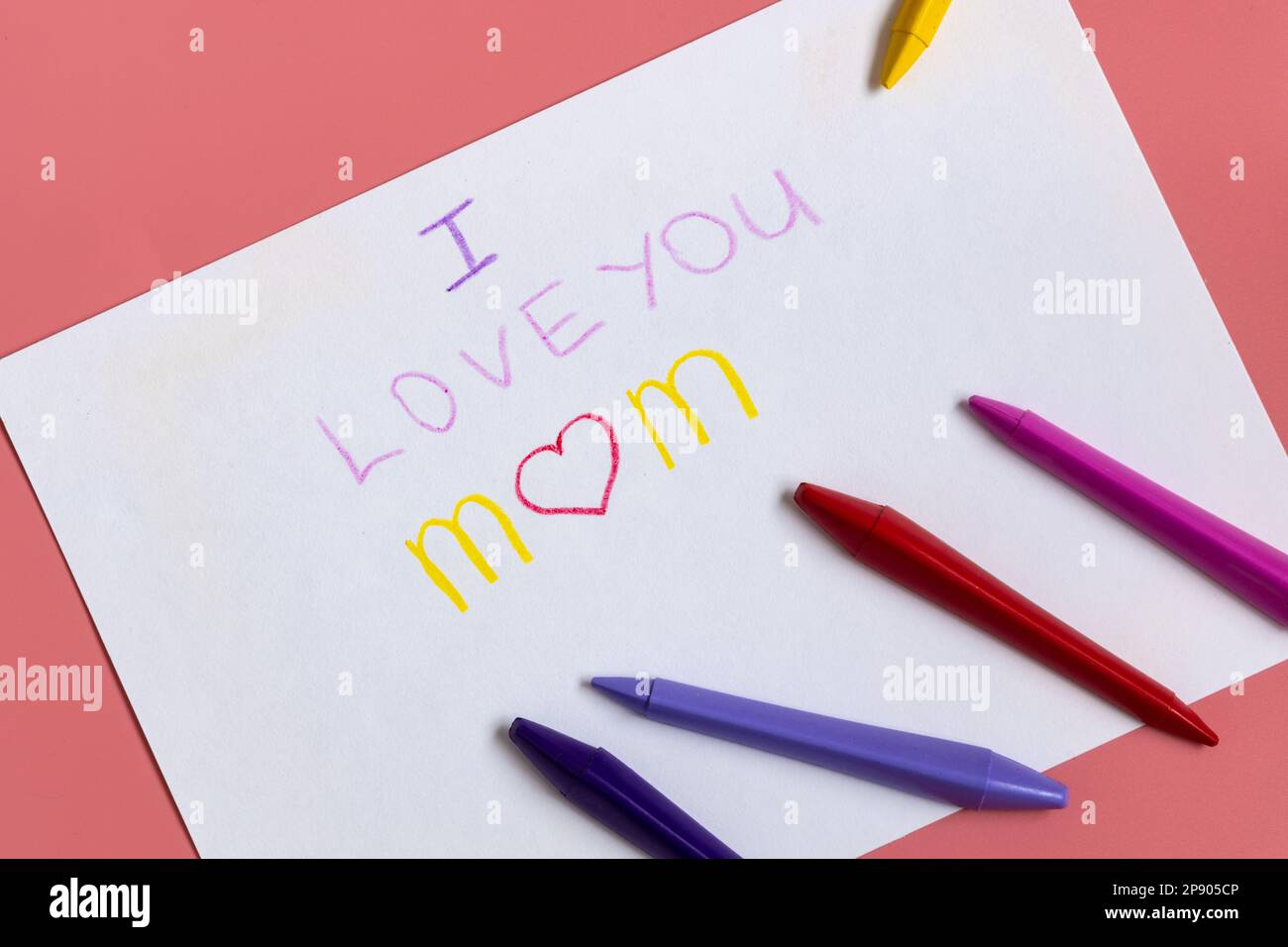 Greeting card for mummy on happy mothers day. Handwritting by kids with ...