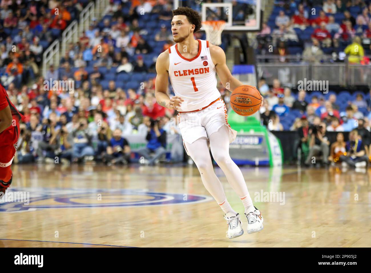 GREENSBORO, NC - MARCH 09: Chase Hunter (1) of the Clemson Tigers ...