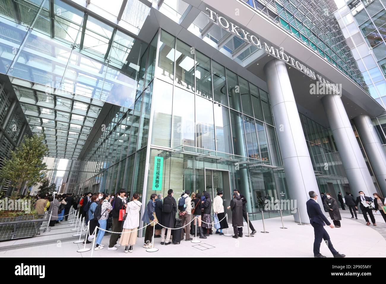 Tokyo, Japan. 10th Mar, 2023. People wait openking of Mitsui Fudosan's ...