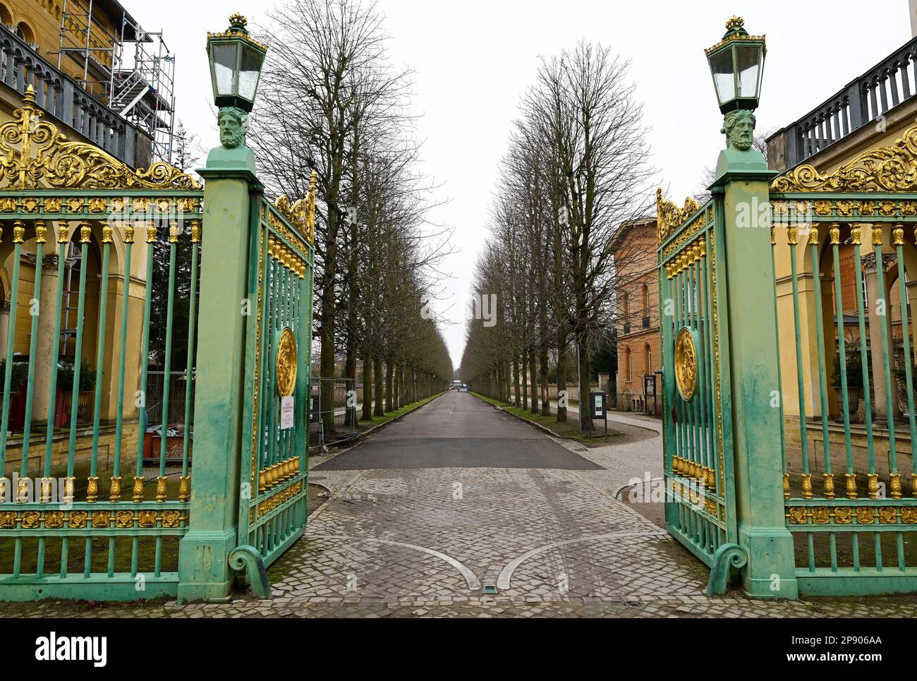 Potsdam, Germany. 09th Mar, 2023. The Green Gate entrance to Sanssouci ...