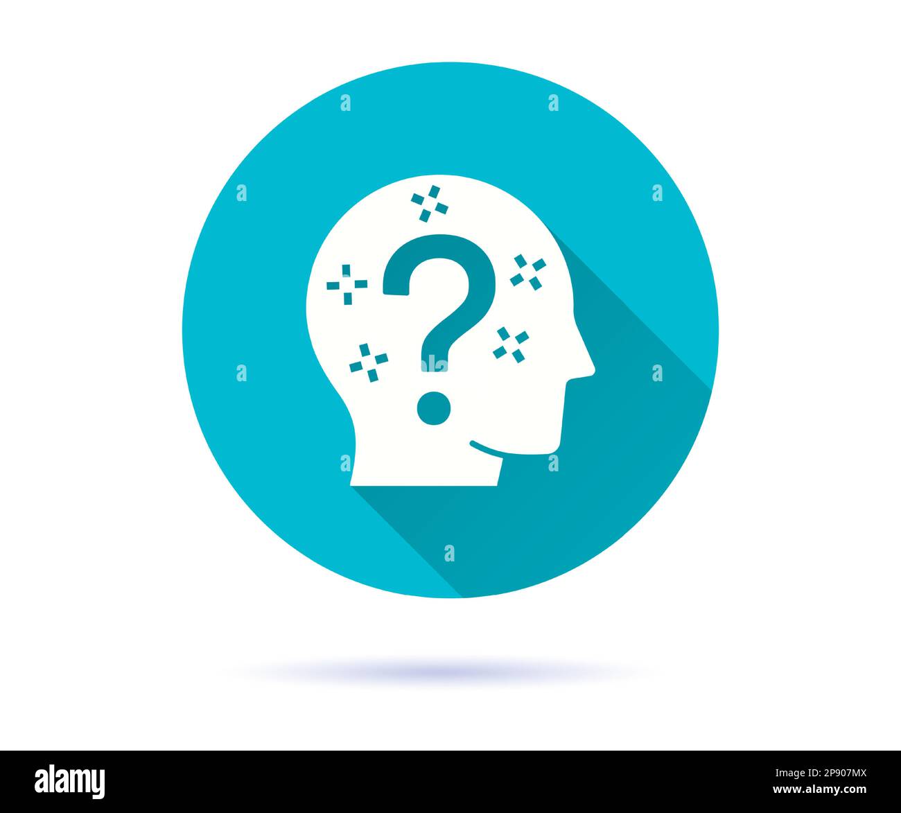 Memory impairment icon. Simple illustration with long shadow for ...