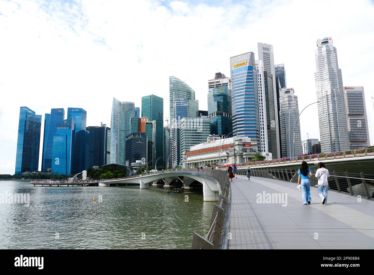 Esplanade Drive, Singapore - February 19, 2023 - The view of the bridge ...