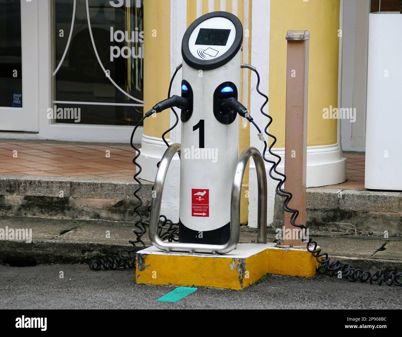Bras Basah, Singapore - February 18, 2023 - The charging port for the ...