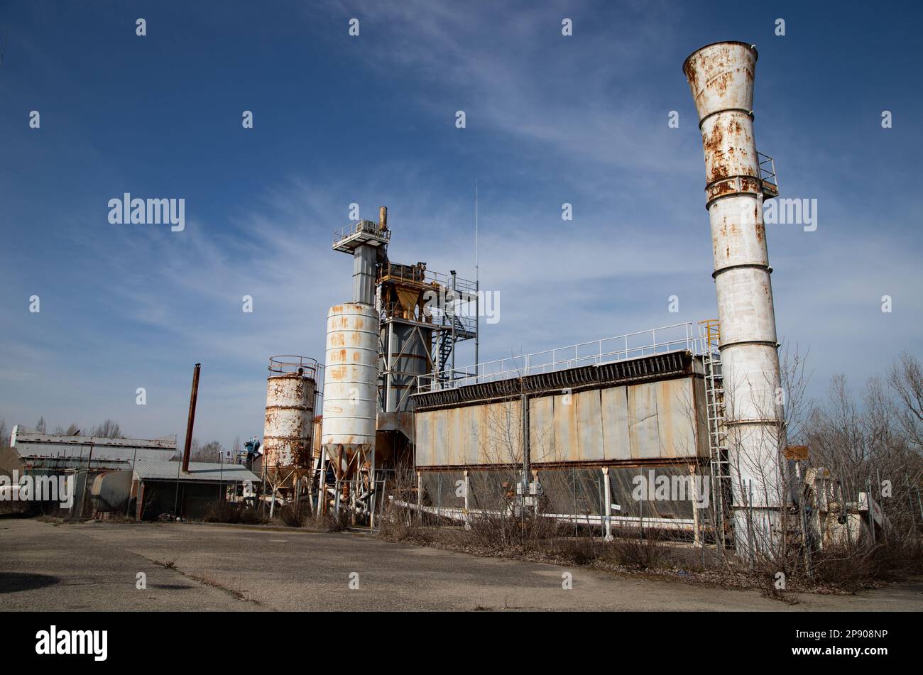 old factory in the winter Stock Photo - Alamy