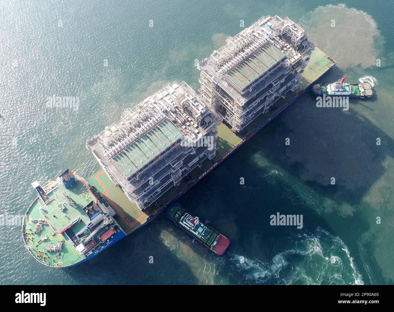 QINGDAO, CHINA - MARCH 10, 2023 - The world's first integrated modular LNG manufacturing plant ...