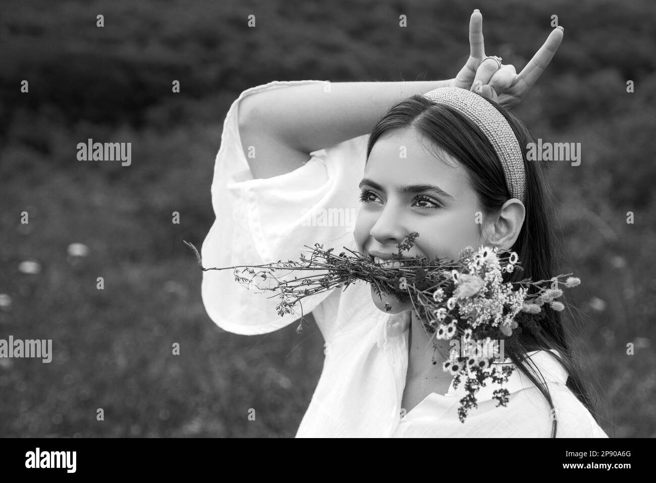 Vegan crazy people concept. Vegetarian woman. Take in veggie. Cow girl ...