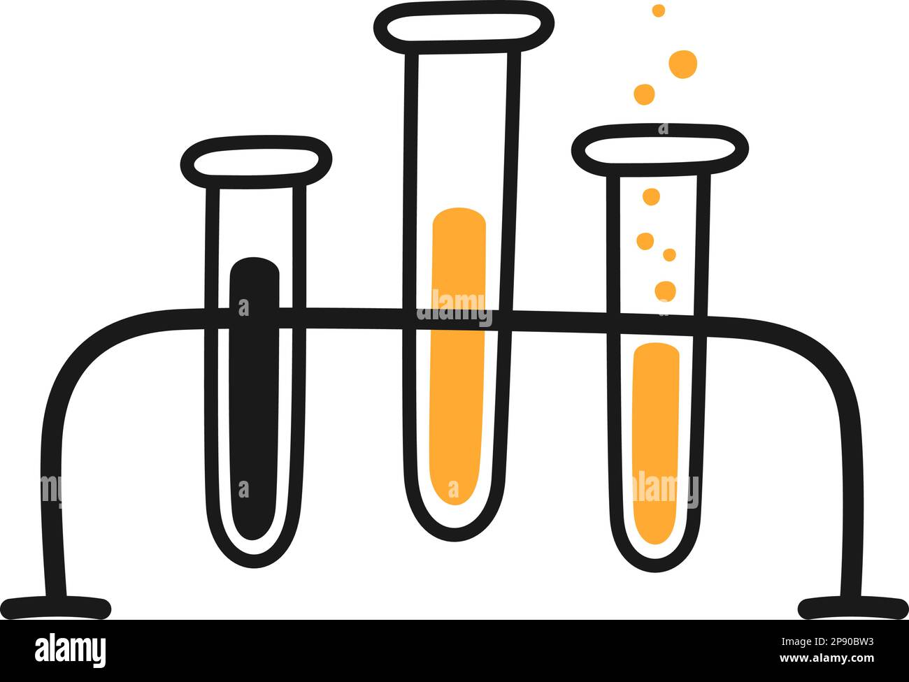 Science laboratory experiment. Lab chemistry test. Hand drawn chemical ...